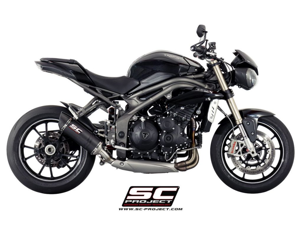 SC Project Exhaust Triumph Speed Triple 1050 Oval Silencer Low Position ...