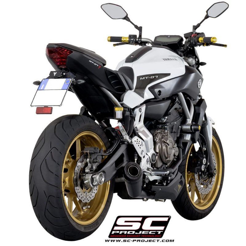 SC Project Exhaust Yamaha MT-07 Full System 2-1 Conic Silencer Black ...