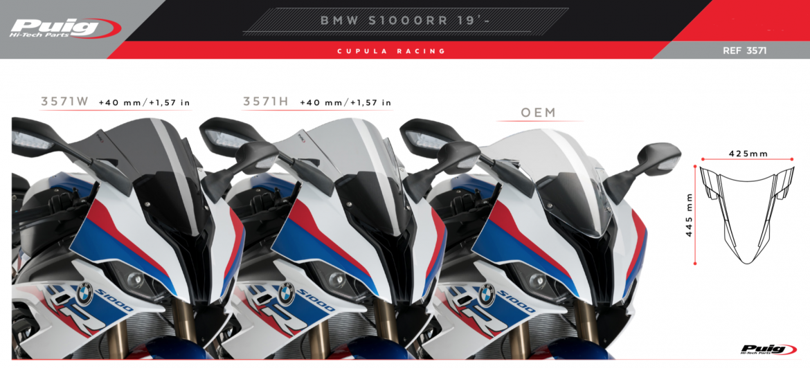 Puig BMW S1000RR Racing Screen 2019+ | Conquest Racing Ltd