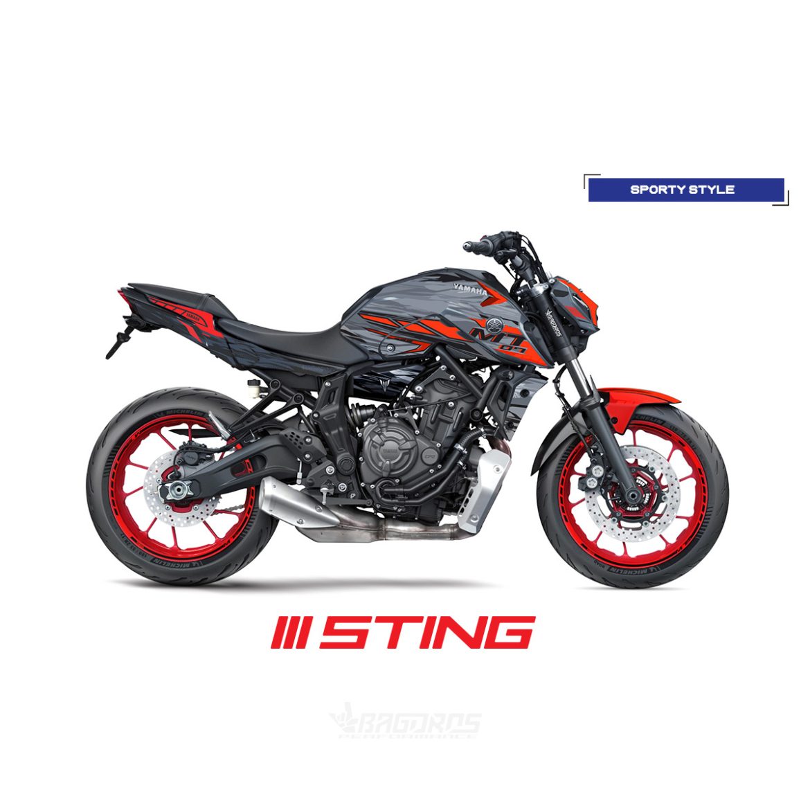 Bagoros Performance Yamaha MT-07 Decal Sticker Kit Sting 21+ | Conquest ...