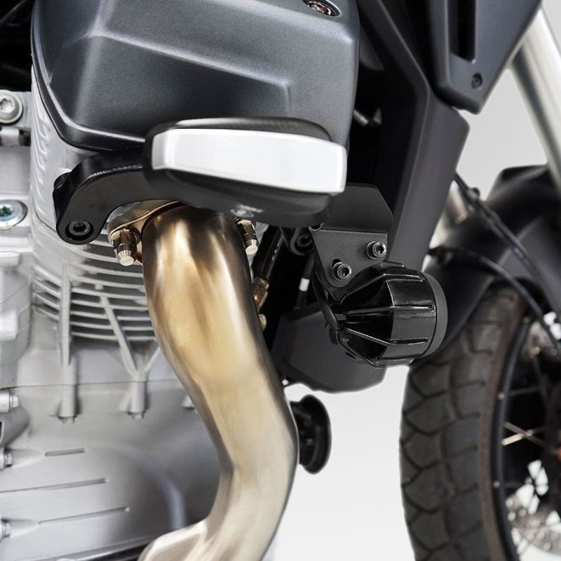 DBK Moto Guzzi V100 Mandello / Stelvio Engine Guard Sliders + Spotlight ...